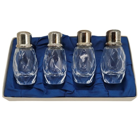 Leonard | Dining | Vintage Set 4 Leonard Silver Color Top Glass Salt ...
